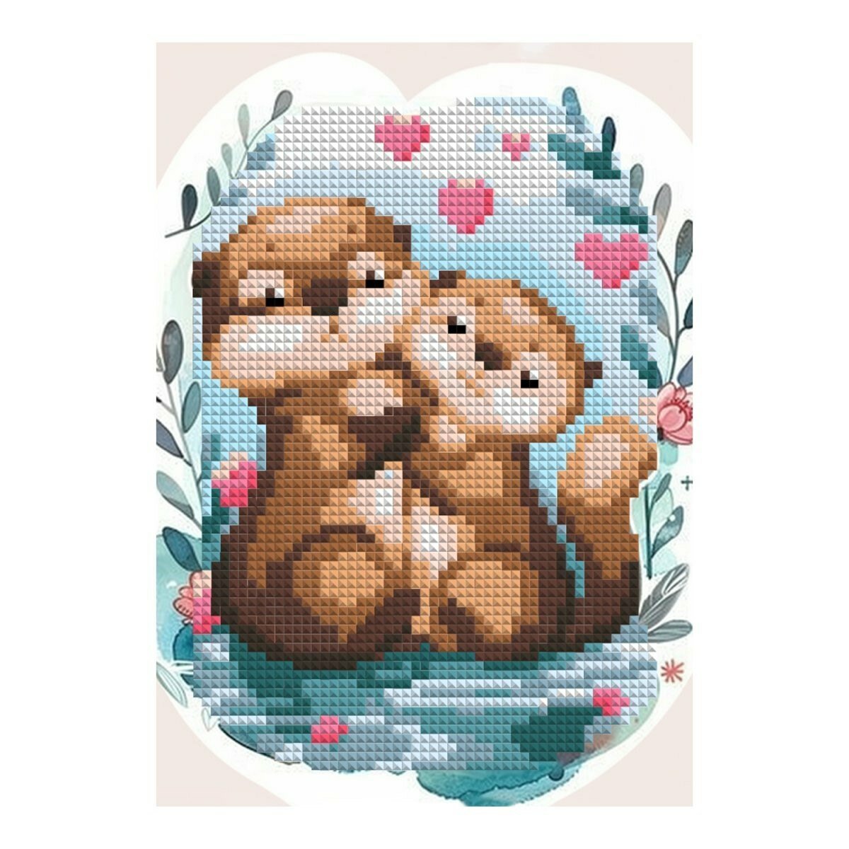 Алмазная мозаика 15*20 детская (неполное заполнение) "Сладкая парочка"