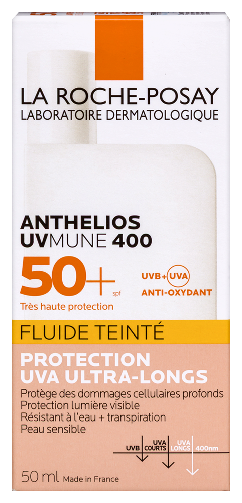 La roche-posay anthelios uvmune 400 флюид солнцезащитный тонирующий для лица spf50+/ppd42 50 мл