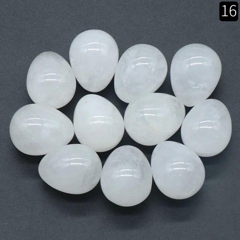 Каменное яйцо из натурального камня Белый, 20MM, rock crystal