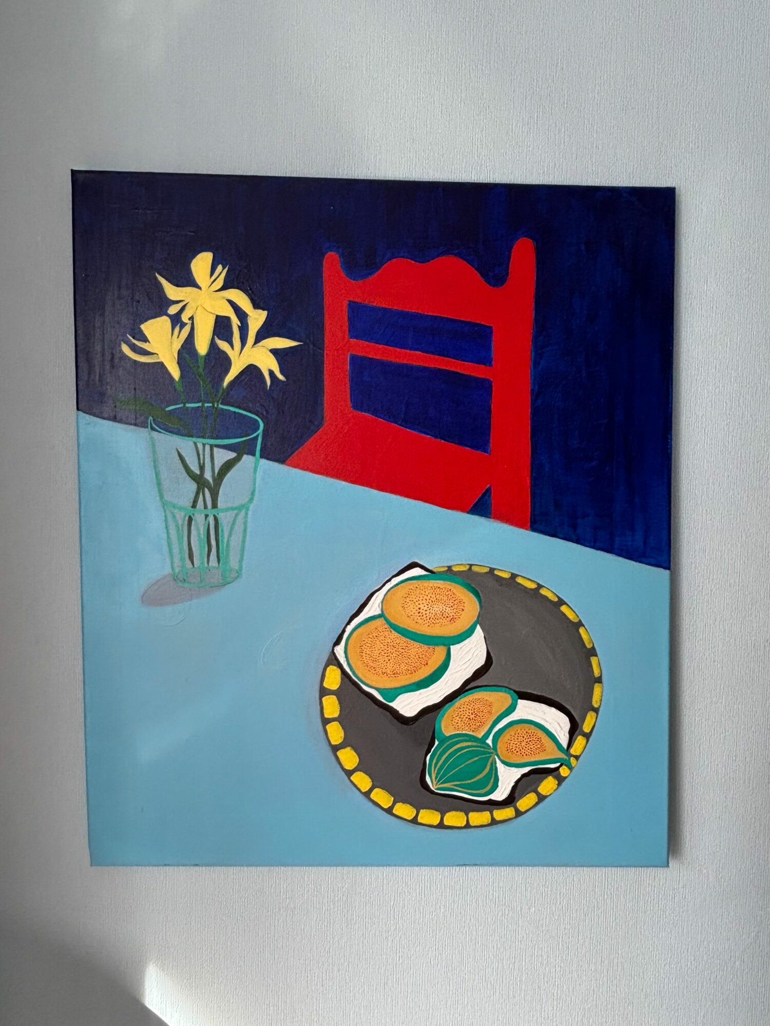 Картина ручной работы Натюрморт с инжиром 60х70