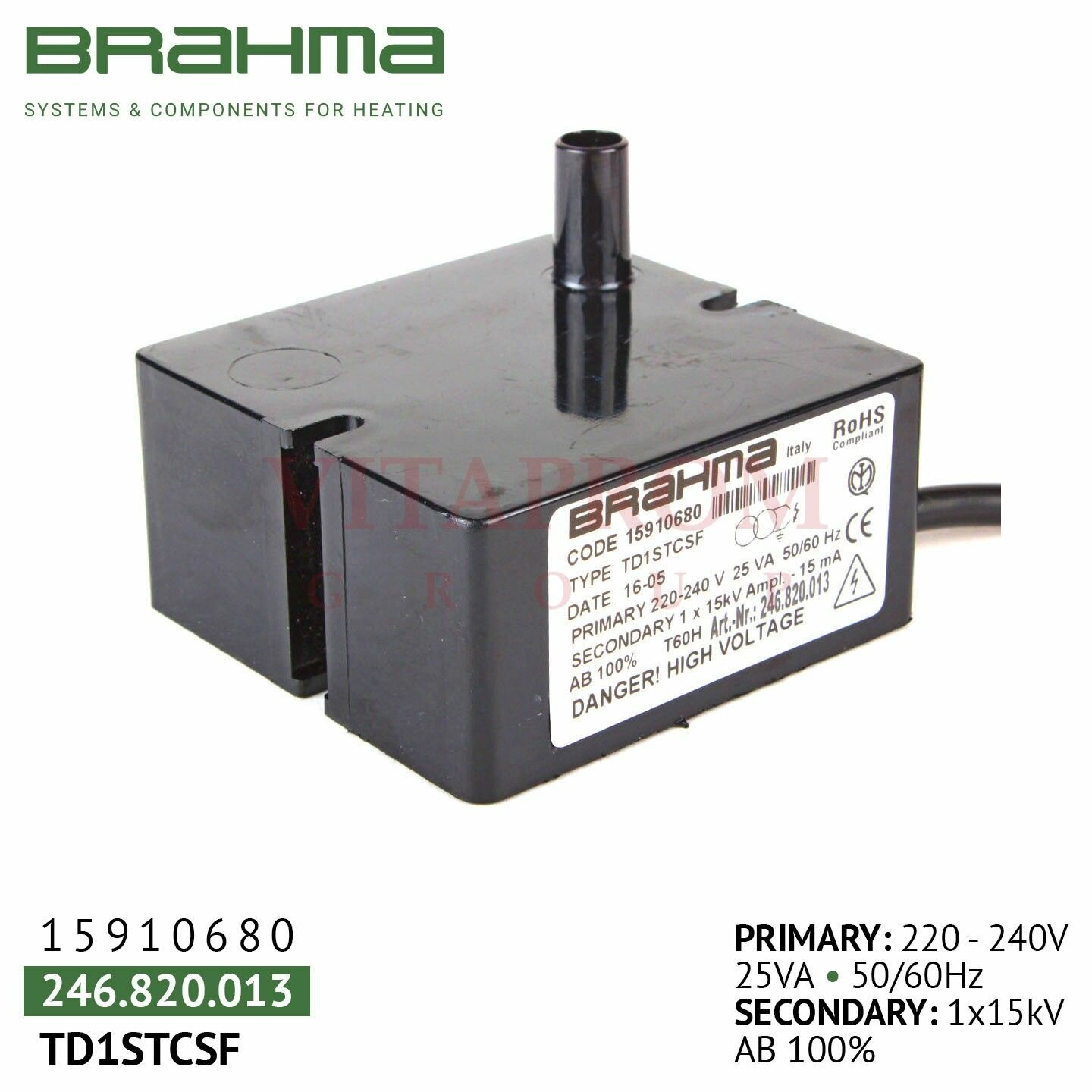 Трансформатор Brahma TD1STCSF, 15910680 — фото 1