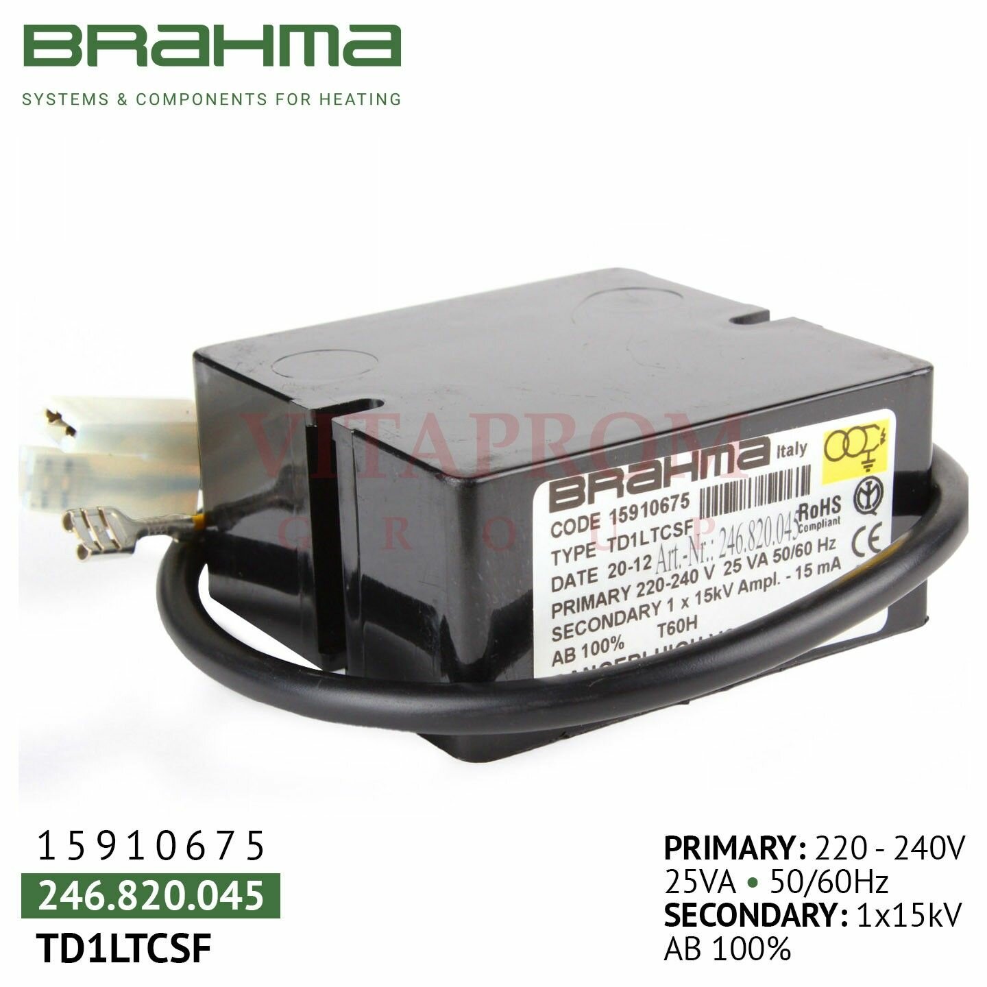 Трансформатор Brahma TD1LTCSF, 15910675 — фото 1