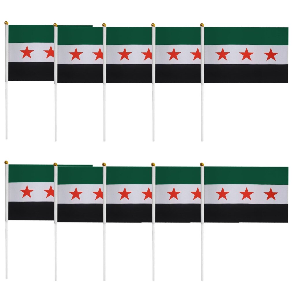 Сирийский флаг с металлическими люверсами для декора