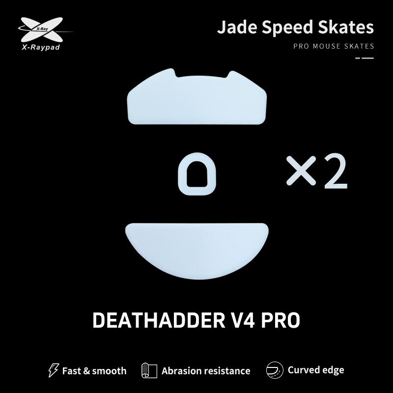 Ножки для мыши (глайды) X-raypad Jade для Razer DeathAdder V4 Pro, комплект из 2-х наборов