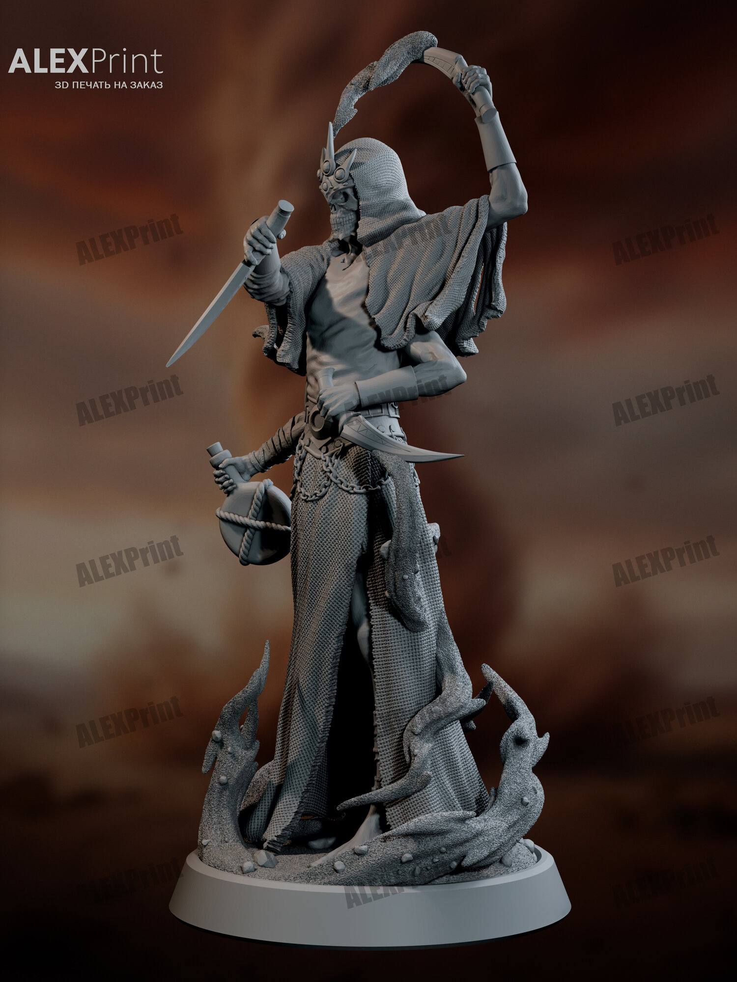 Dust-devil / Миниатюра Dnd для настольных игр, цвет серый, база 25мм — фото 1