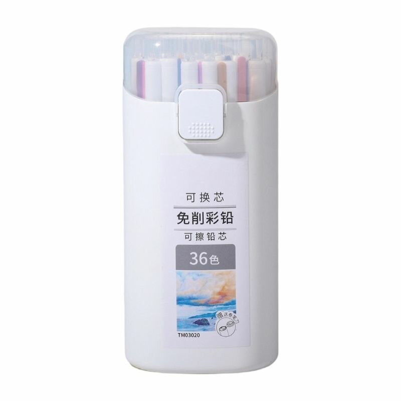 (1 набор) Нажимные цветные карандаши, со сменными стержнями 36 цветов