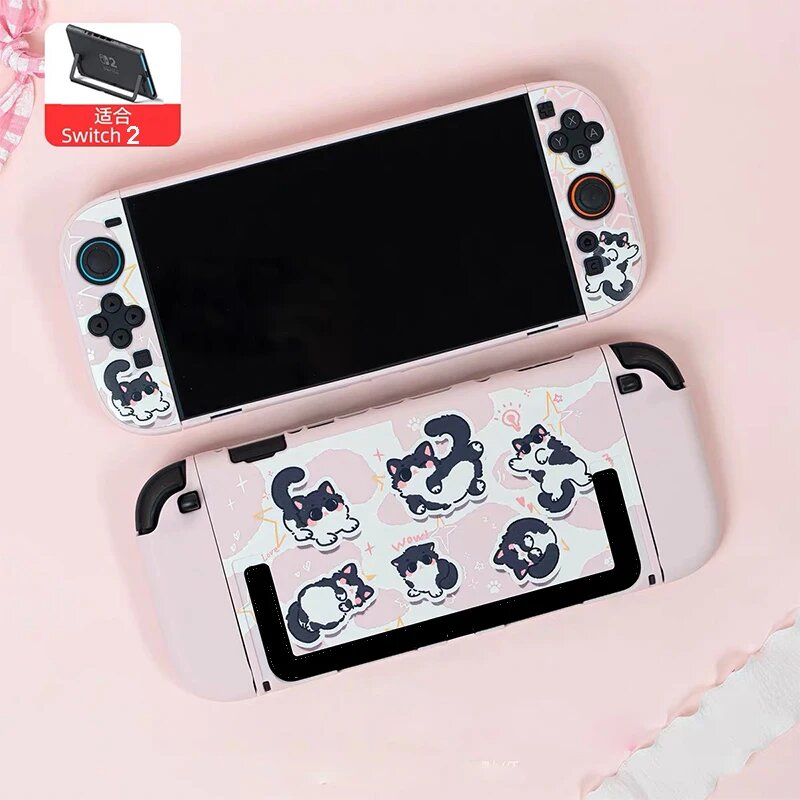 Защитный чехол Pink Cat для Nintendo Switch OLED, жесткий чехол для ПК, док-станционный чехол для Nintendo Switch NS Oled, аксессуары для чехлов
