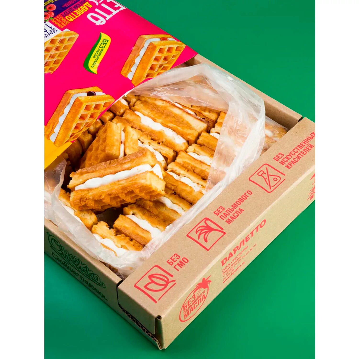 Вафли мягкие с суфле дарлетто со вкусом вишни, 1,08 кг
