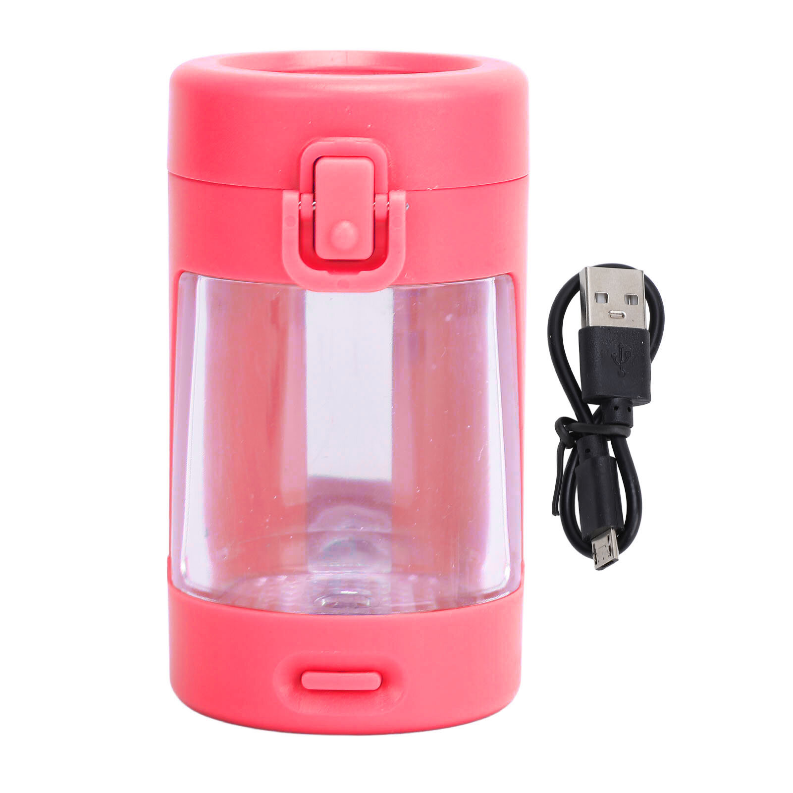 Magnifying Jar Portable Rechargeable Keep Humidity Mini Air Tight Storage Stash Jars with LED Light Rose Pink