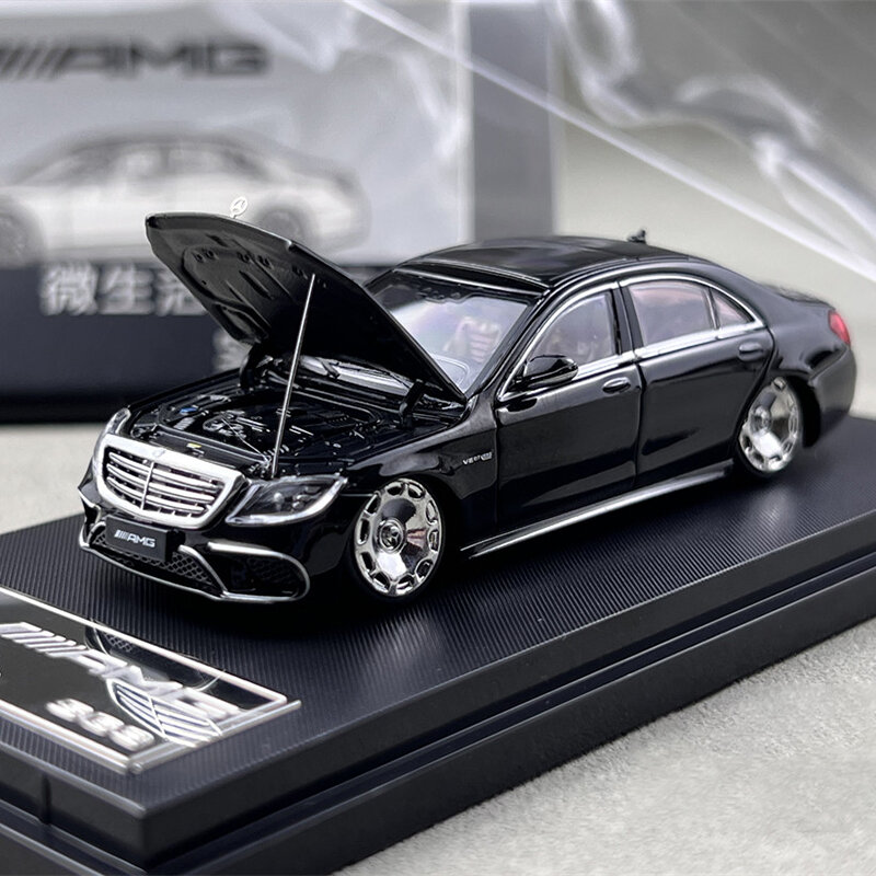 Миниатюрная модель автомобиля из литого металла Мерседес-Бенц AMG S63 W222 модель автомобиля Игрушки 1:64 Mercedes Benz AMG S63 W222