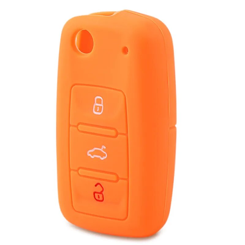 Силиконовый чехол для ключа защитный чехол для Skoda Yeti Superb Rapid Octavia Fabia citigo для SEAT leon ibiza удаленный ремонт Оранжевый