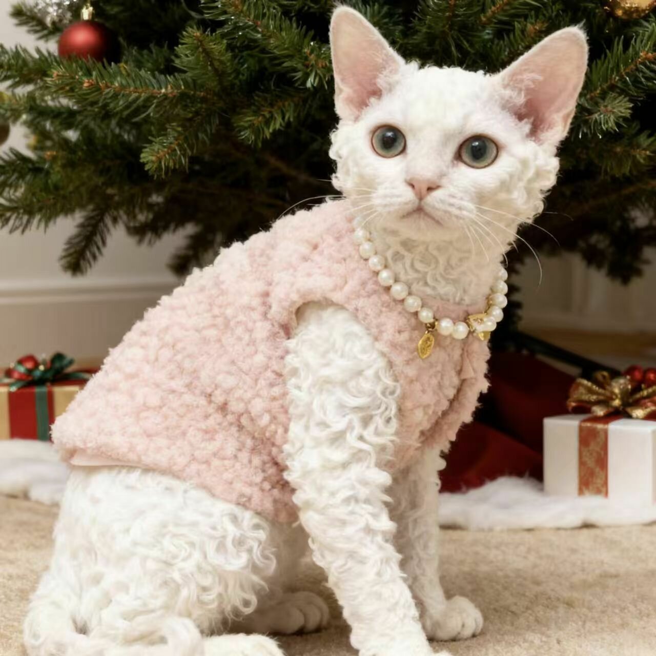 Одежда для кошек, зимняя утолщенная флисовая, из овечьей шерсти, традиционный жилет, милый и стильный, для мейн-кунов и рэгдоллов