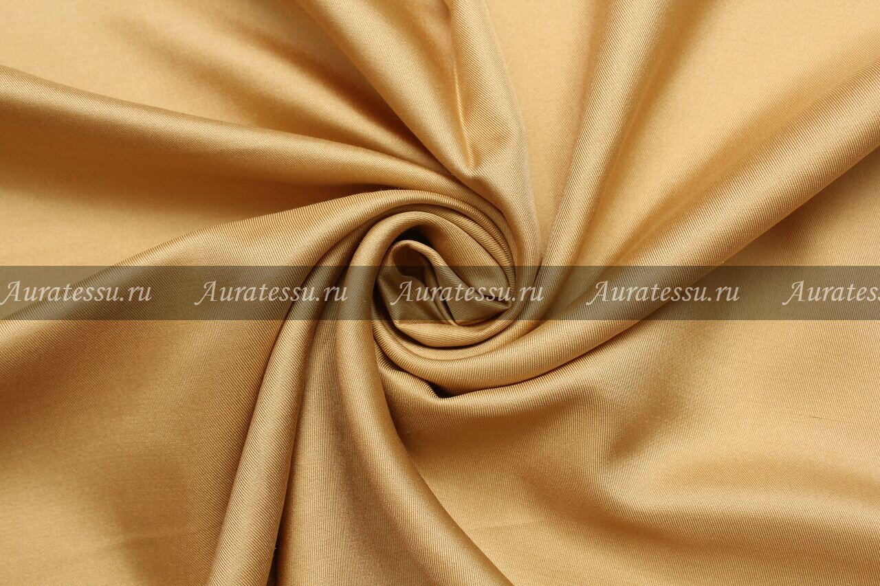 Ткань Шелк-твил светлый горчично-оливковый, ш102см, 0,5 м