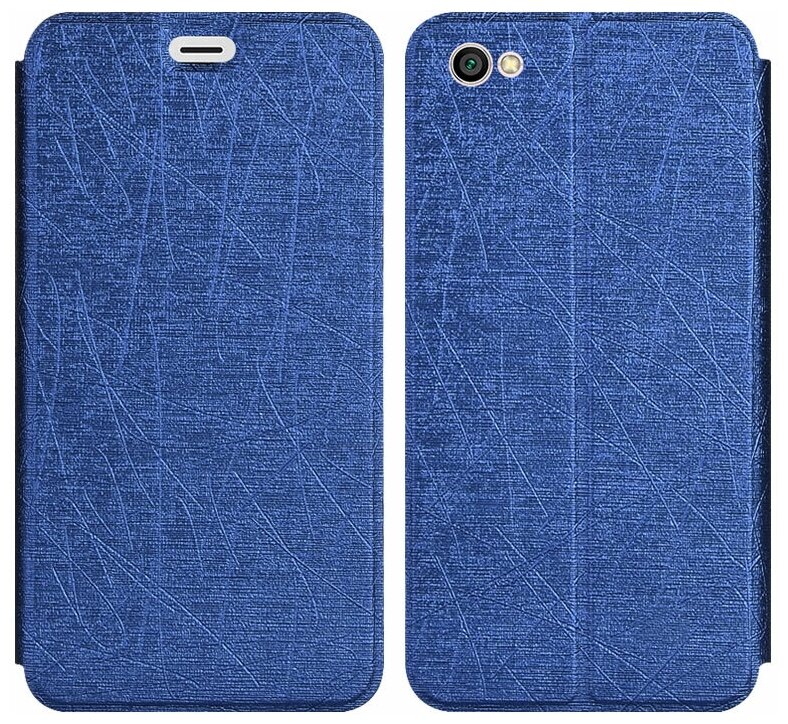 Чехол-книжка MyPads для Xiaomi Mi Note 3 на жёсткой металлической основе синий