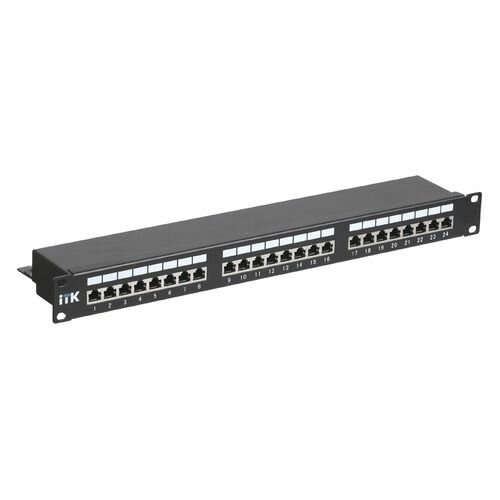 Патч-панель ITK (PP24-1UC5ES-D05) 19" 1U 24xRJ45 кат.5e STP