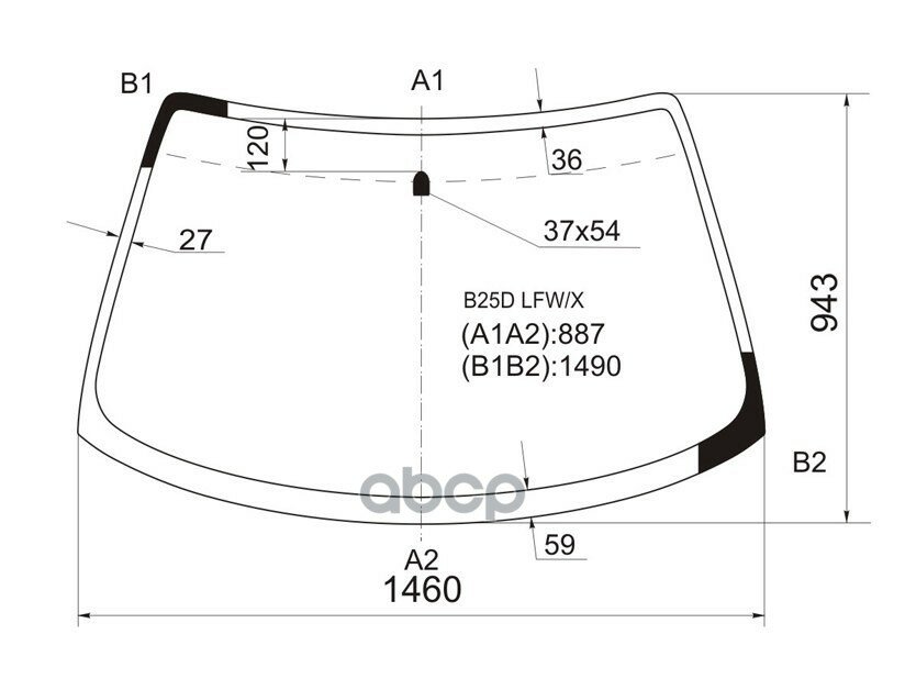 Стекло лобовое Mazda 323 98-03 / Familia 98-03 XYG арт. B25D LFW/X