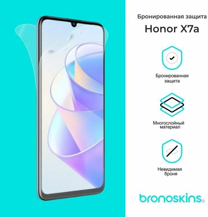 Защитная бронированная пленка для Honor X7a (Матовая, Защита задней панели)