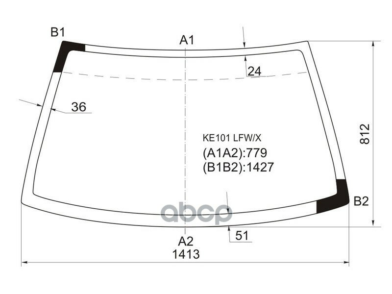 Стекло лобовое Toyota Corolla (E100) 91-02 / Sprinter 91-02 XYG арт. KE101 LFW/X