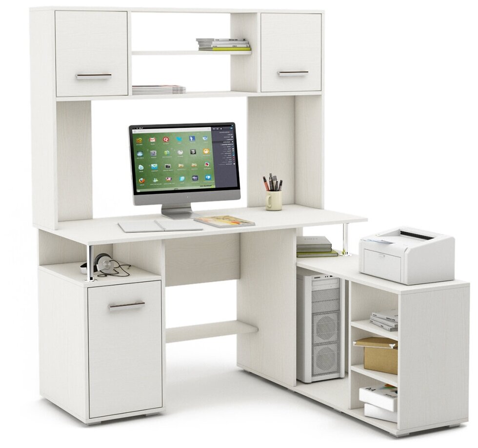 Стол компьютерный ВМФ Амбер (Реал) 22, угловой, надстройка, ЛДСП, 130x165x130см