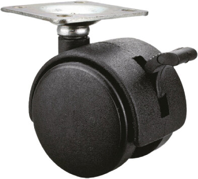 Колесо мебельное STARFIX 50 мм на площадке с фиксатором черный (SMF-10520)