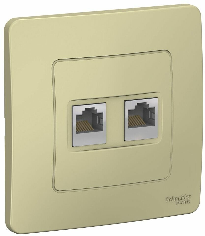 Blanca внутр Беж Розетка 2-ая компьютерная RJ45, кат.5E, Systeme Electric, BLNIS045457