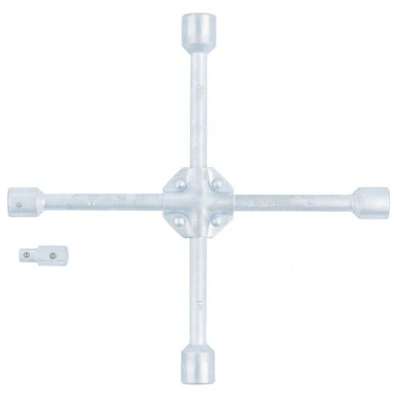 Ключ-крест баллонный Stels Equipment STELS 14249 EQUIPMENT, 17 х 19 х 21 х 22 мм, под квадрат 1/2", усиленный, с переходником на 1/2"
