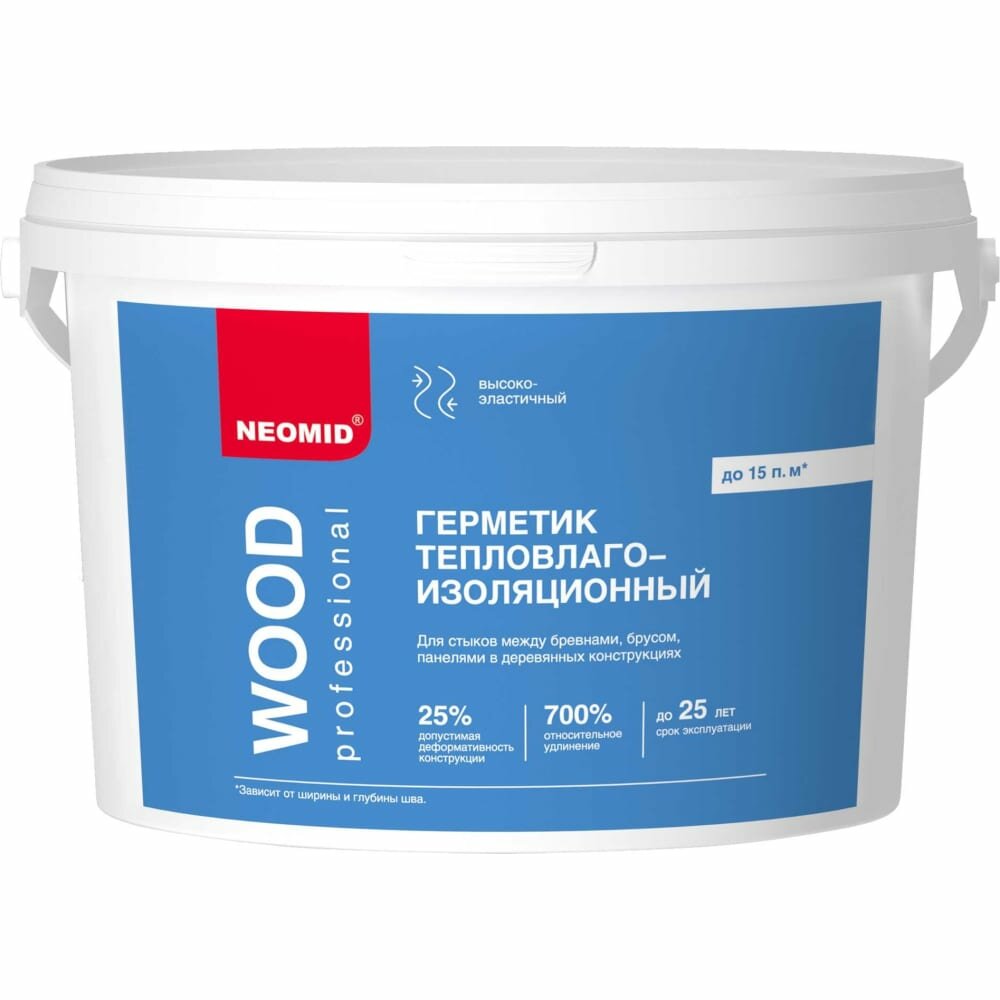 Строительный герметик NEOMID Professional 3 кг, ведро, тик Н -ГермPROFF-3/тик