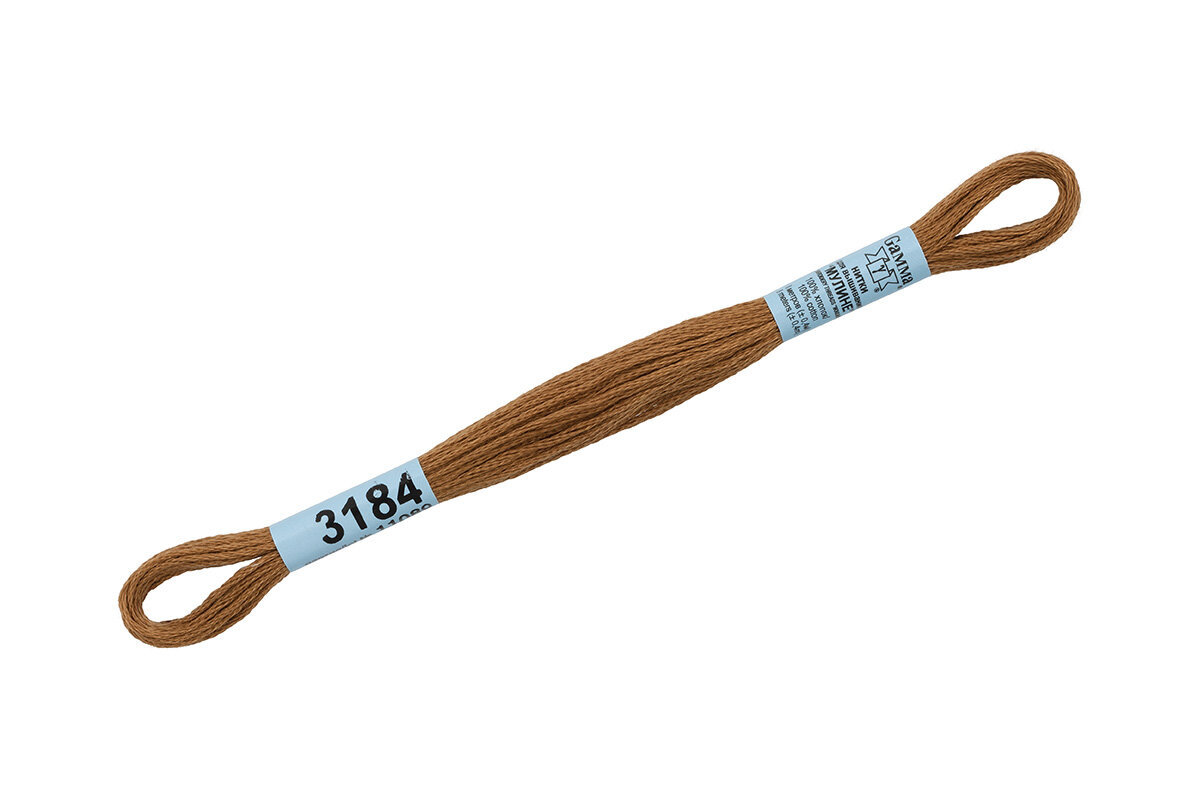 Мулине GAMMA нитки для вышивания 8м. 3184 горчичный, 1 штука.