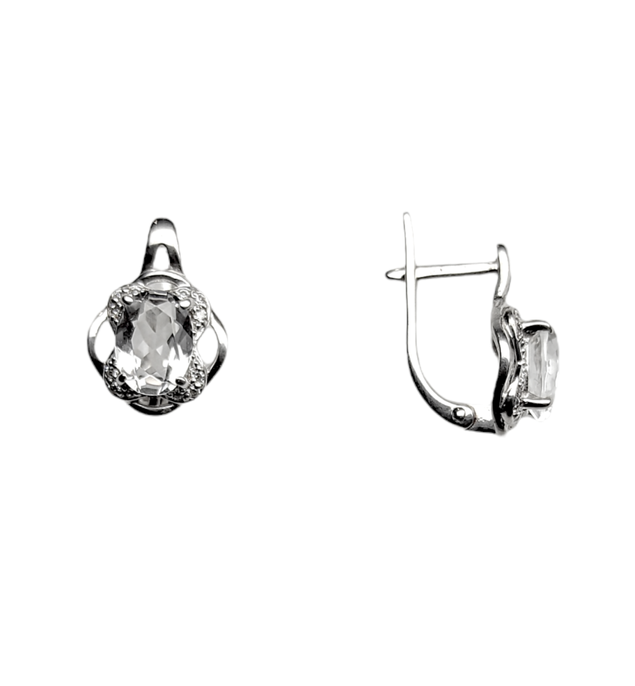 Серьги, серебро, 925 проба, фианит