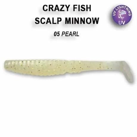 Силиконовые приманки Crazy Fish Scalp minnow 5.5" 19-130-5-4, креветка, 4 шт. Приманка для рыбалки, 130 мм.