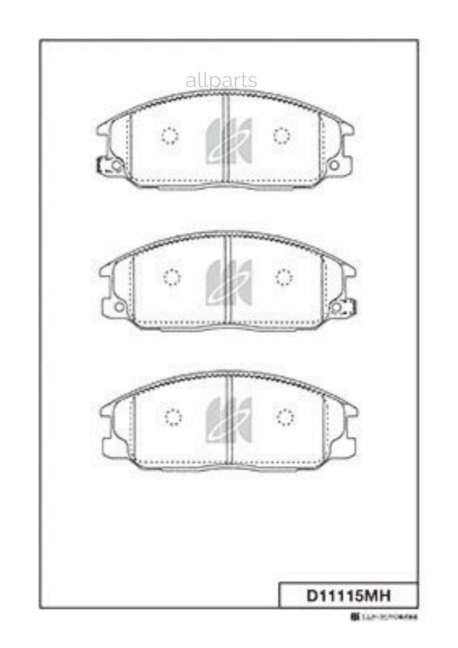 KASHIYAMA D11115MH колодки тормозные, передние (С антискрипной пластиной) HY SANTA FE 00-, XG 01-, XG25/30 98