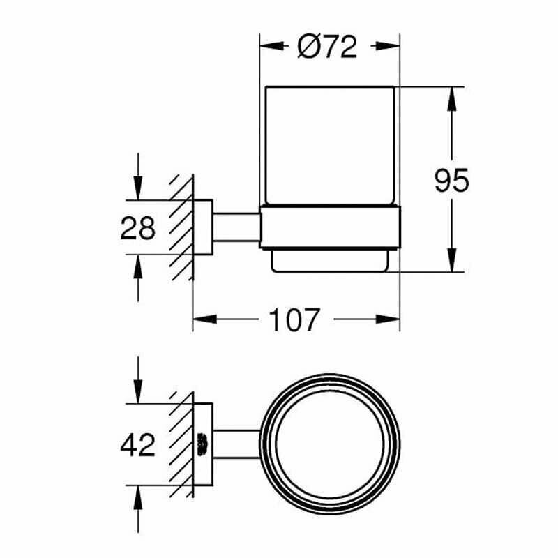 Стакан с держателем Grohe Essentials Cube 40755001