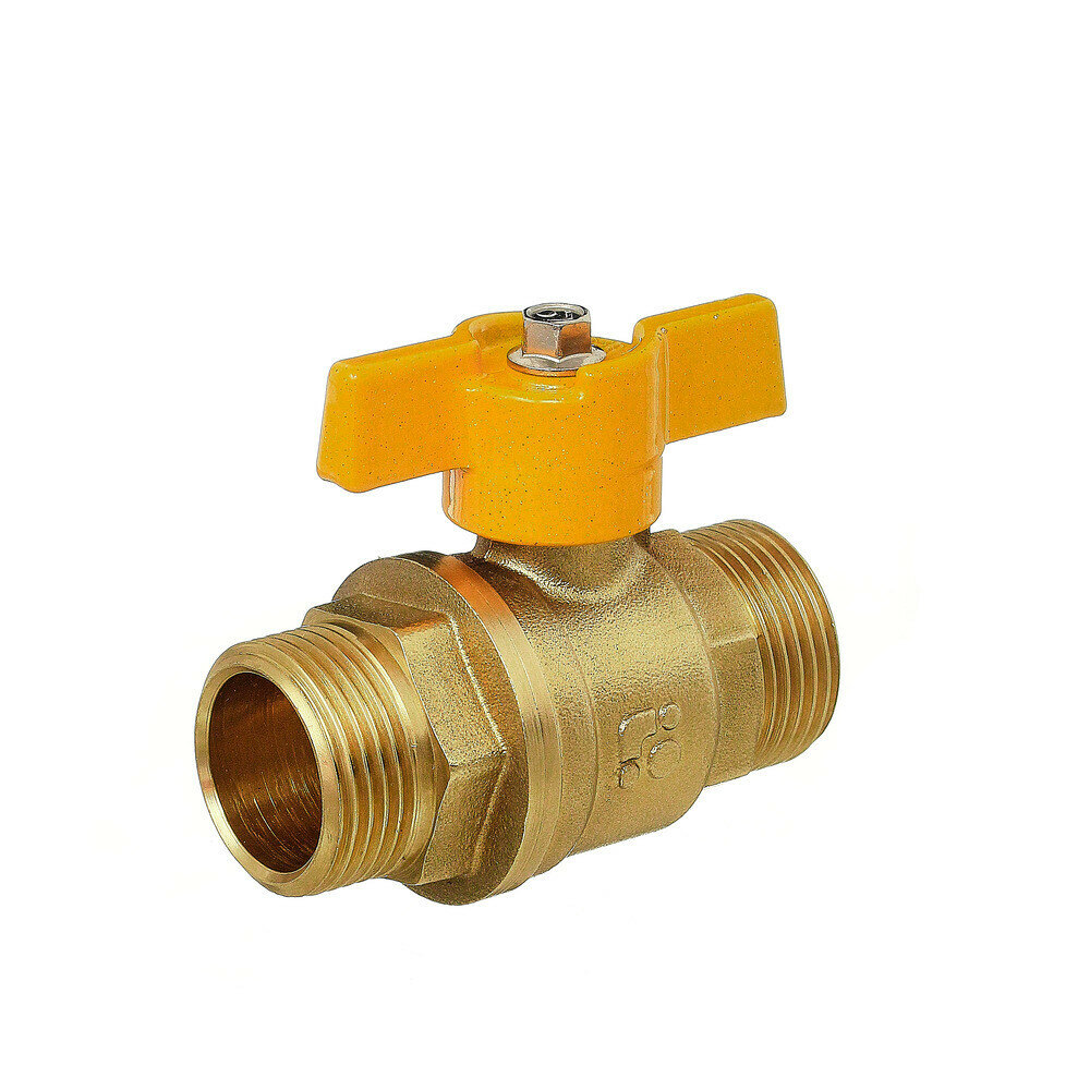 Кран шаровой газовый БАЗ 1/2 НР(ш) х 1/2 НР(ш) бабочка (БАЗ. А12.1.15.40)