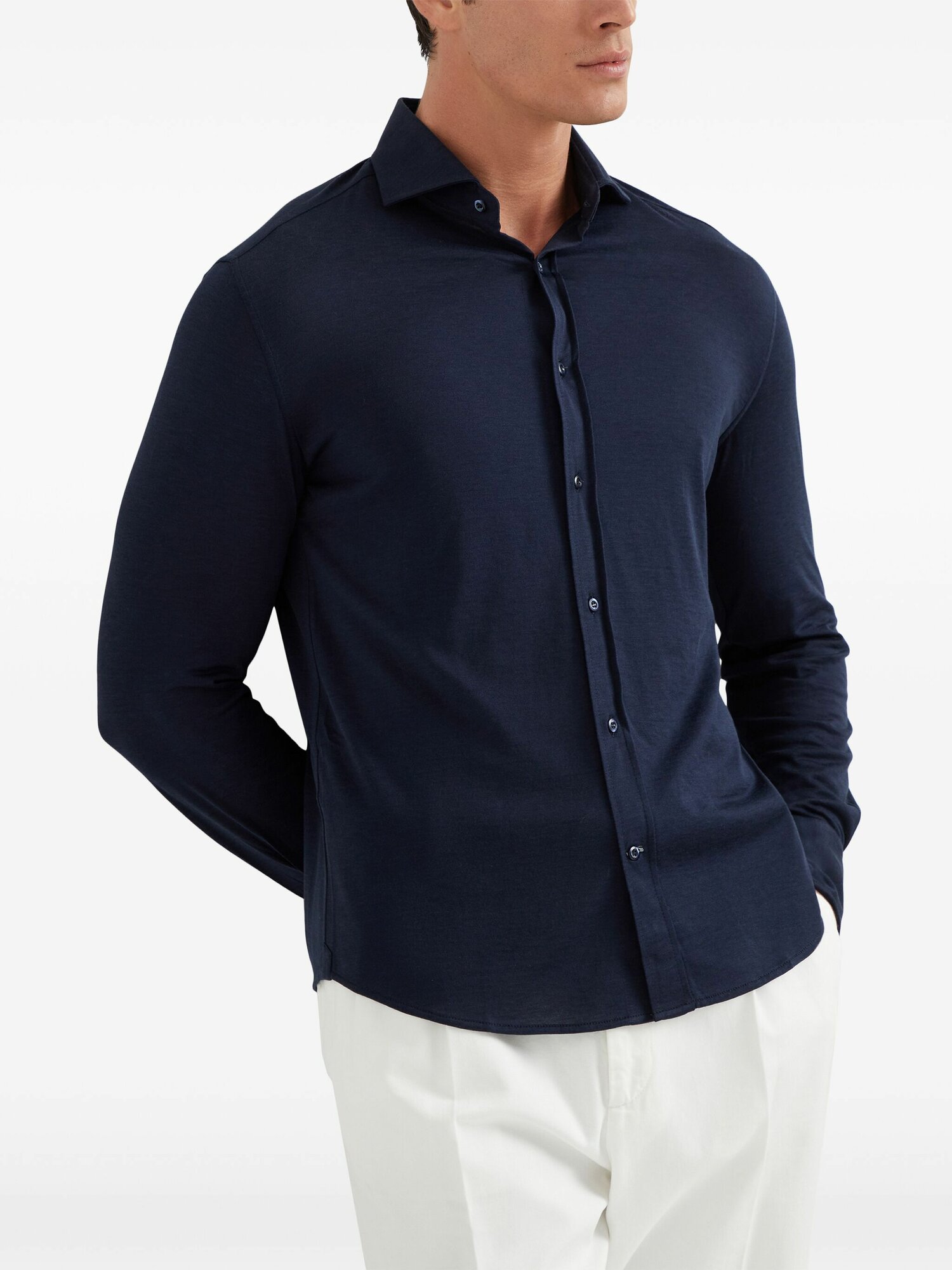 Рубашка BRUNELLO CUCINELLI, размер 48, blue — фото 1