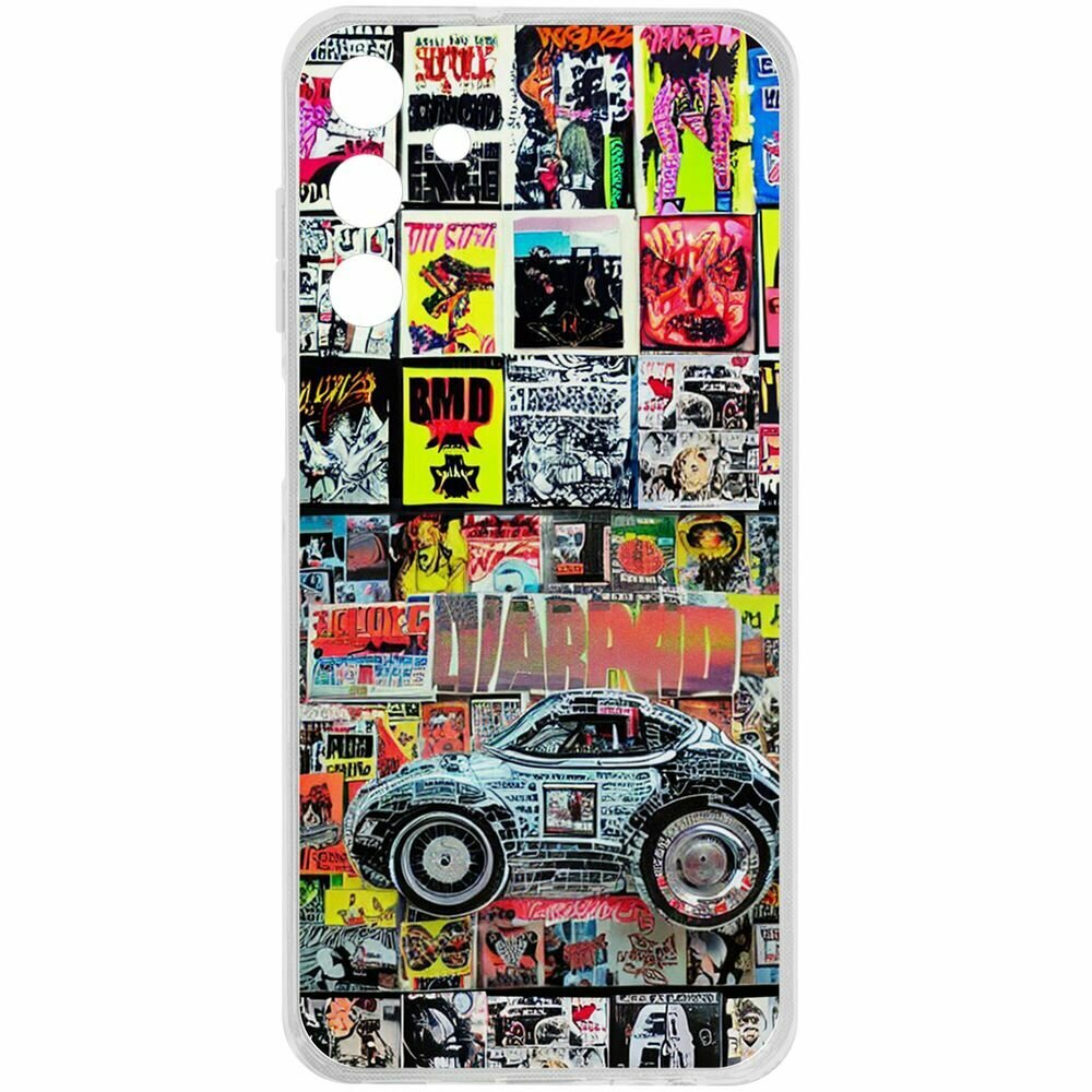 Чехол-накладка Krutoff Clear Case Автопамфлет для Samsung Galaxy A15 4G (A155)