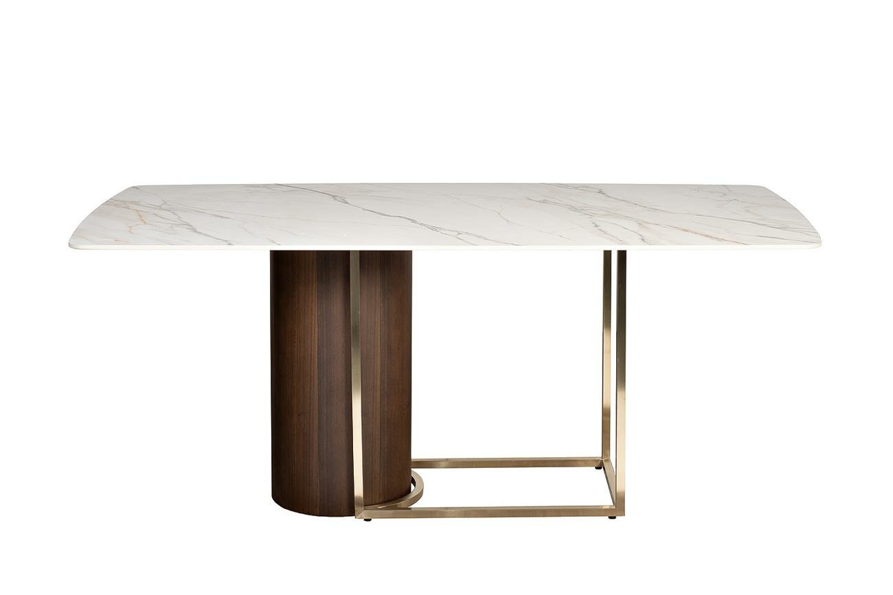 Мебель Garda Decor 76AR-21100 Стол обеденный иск. камень белый 180*90*75см арт. 76AR-21100