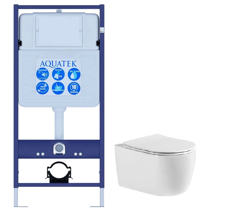 Комплект Aquatek Set Европа Инсталляция с унитазом New cm сиденьем Set AQUATEK европа New cm