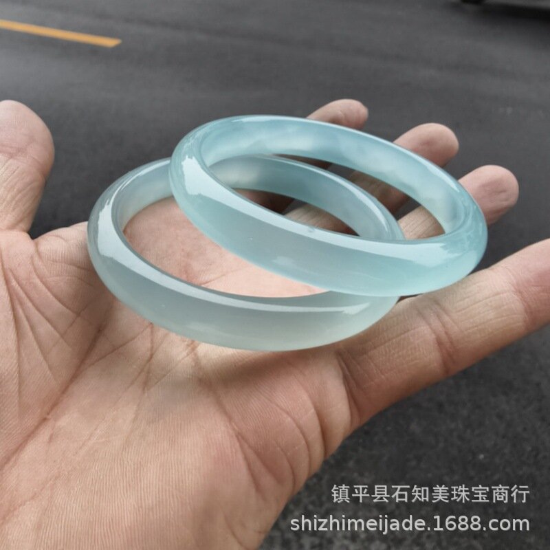 Жесткий браслет, халцедон, агат