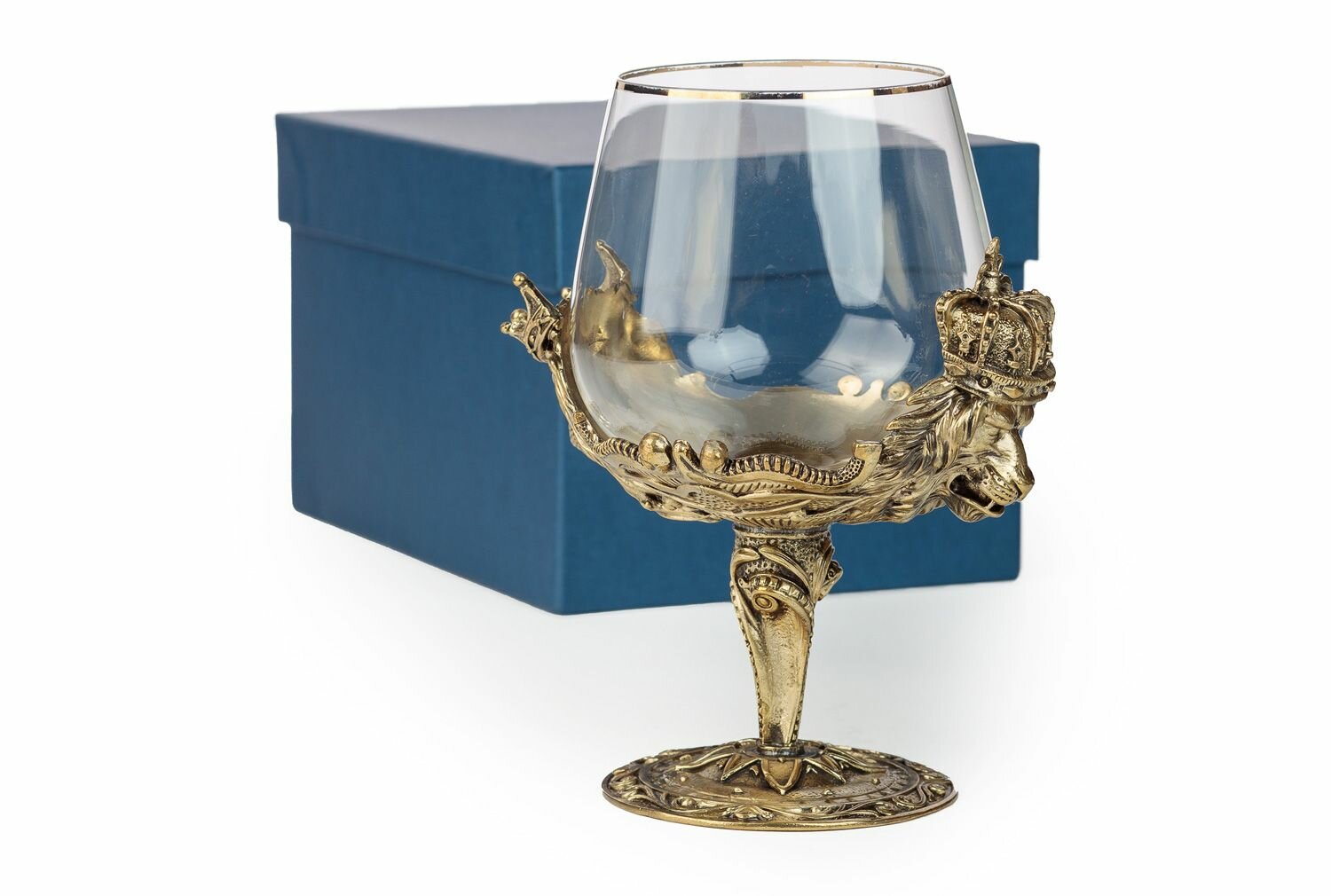 Бокал для коньяка "ЛЕВ" в подарочной коробке. Художественное литье, Россия.