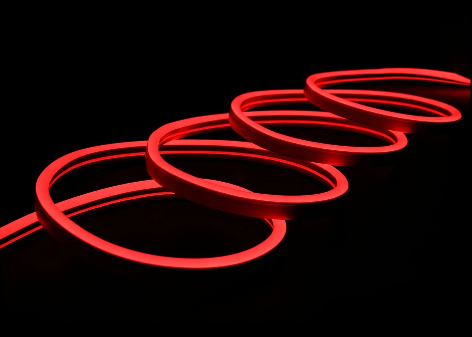 Неоновая светодиодная лента, гибкий неон 3 метра, 12 вольт.