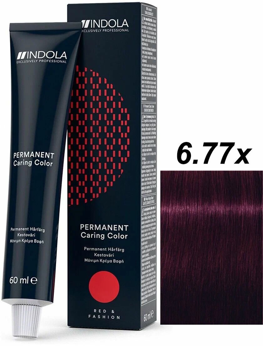 Indola Red and Fashion 6.77x Темный русый фиолетовый Стойкая крем-краска для волос 60 мл