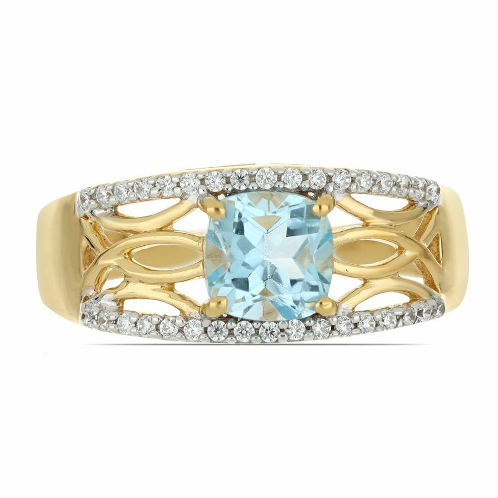 Кольцо, серебро, 925 проба, топаз, фианит