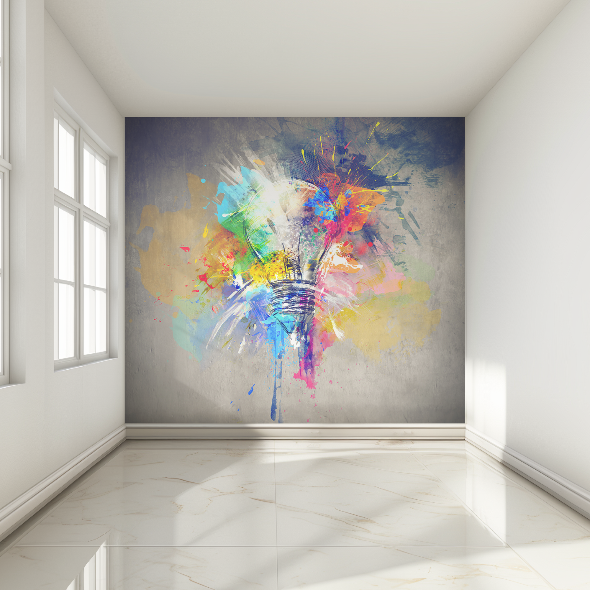 Фотообои 3д на стену "Лампочка", флизелиновые 300х270 см на кухню, спальню, зал