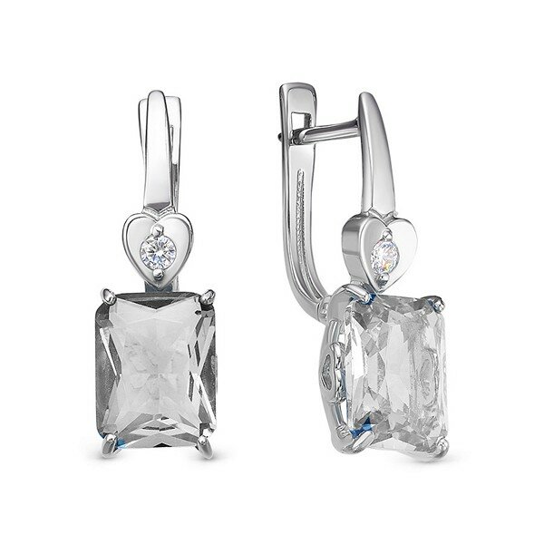 Серьги, серебро, 925 проба, фианит