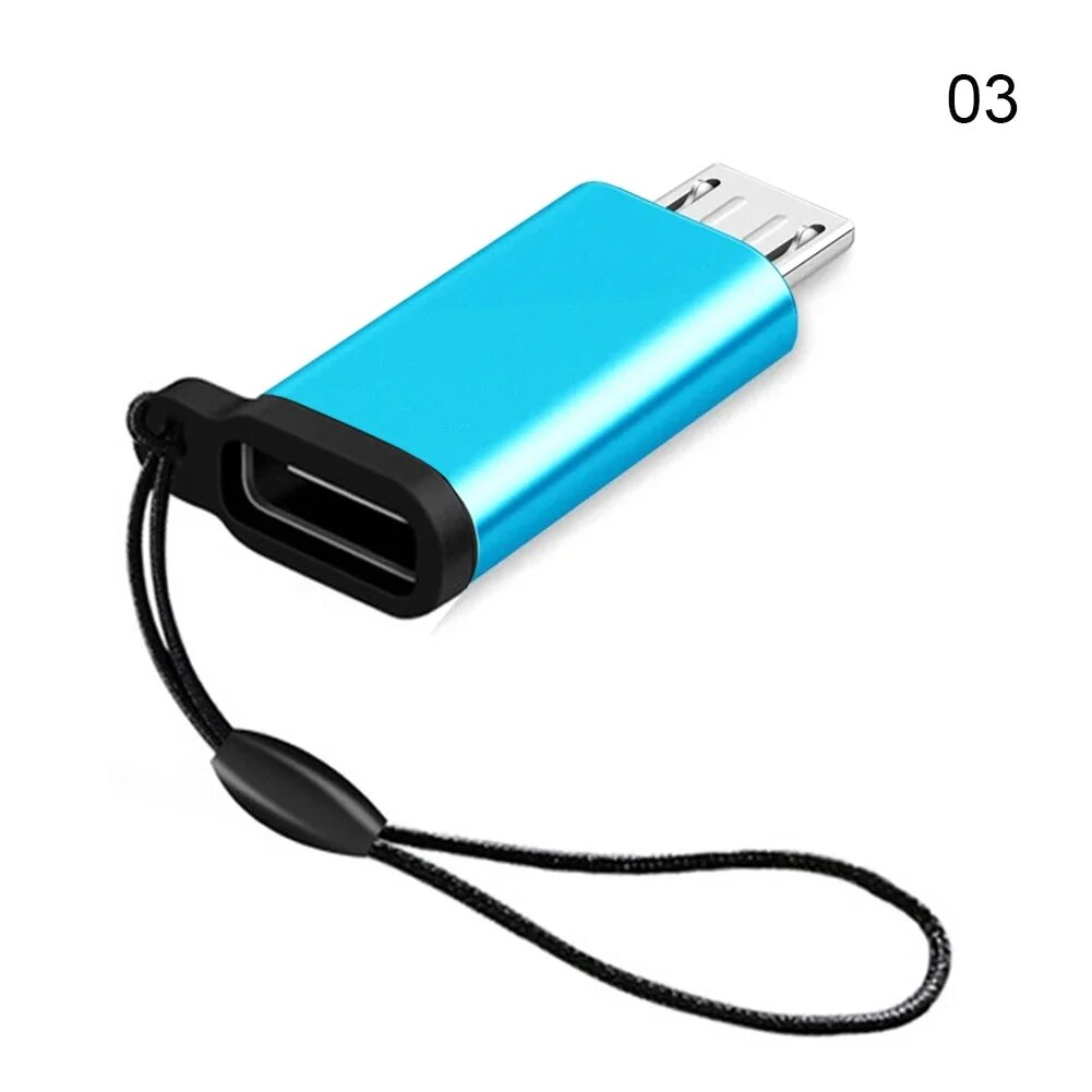 Переходник Type-C на Micro USB, Blue