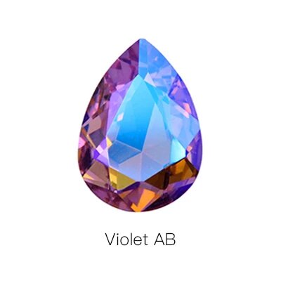 PIPATIAN стеклянные каплевидные стразы для украшения Фиолетовый, 10x14mm 50pcs, Violet AB