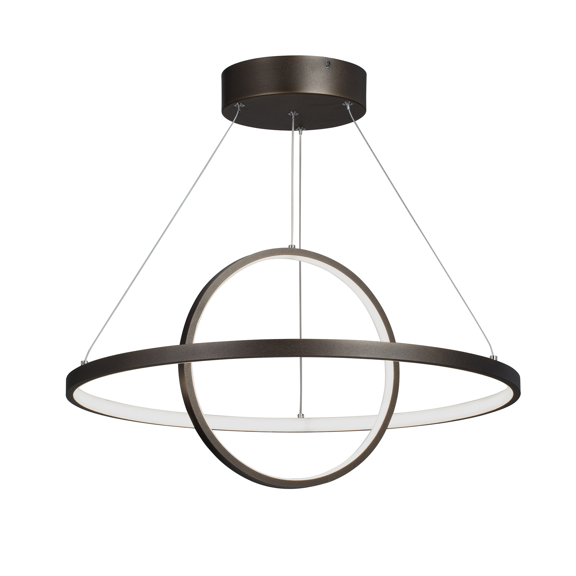 Люстра подвесная LED Vitaluce V4676-2/2S , светодиодная лента 13м2, 56Вт, температура света 3900-4200K, свет нейтральный, цвет бронза. %Распродажа!%