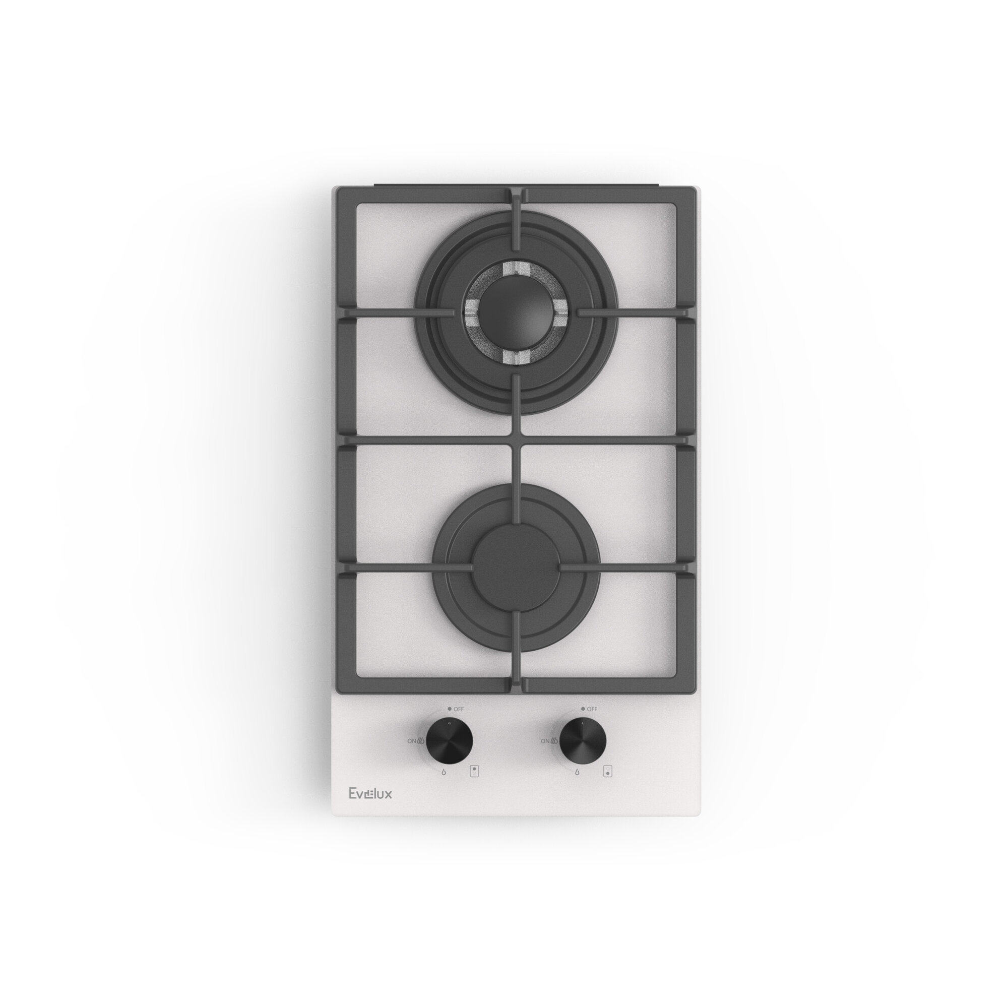 Газовая варочная панель Evelux HEG 325 WG ширина 30 см, автоматический электроподжиг, белый