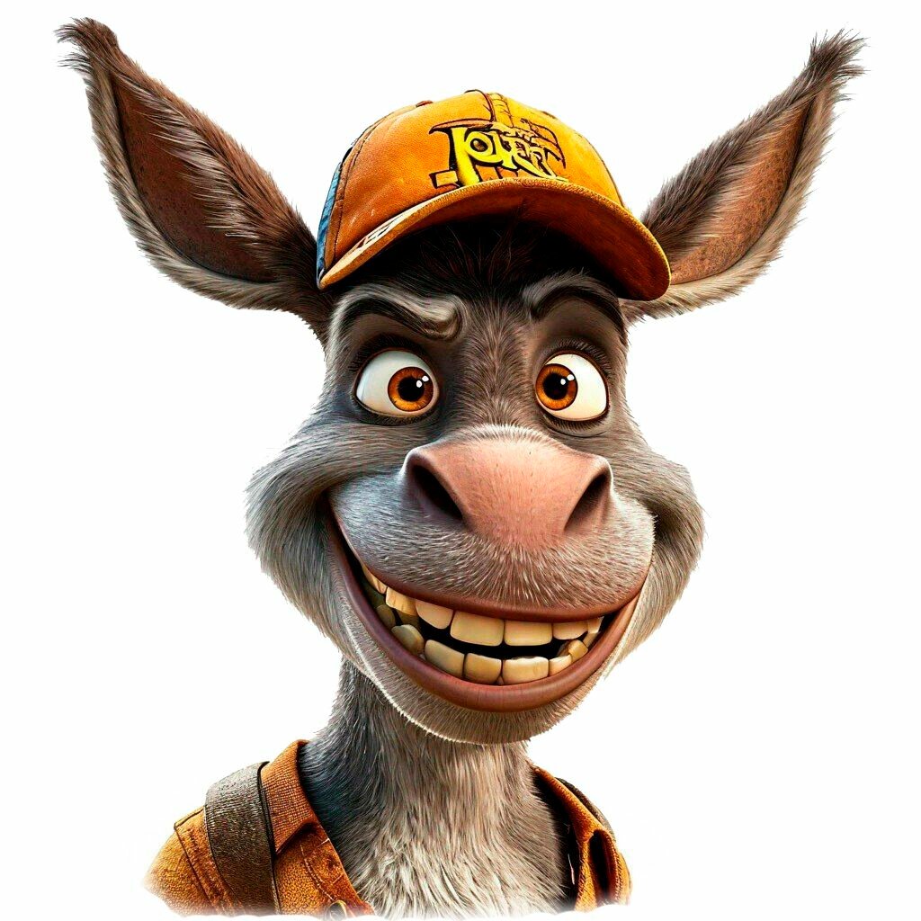 Термонаклейка на одежду, для взрослых Осел, 20х20 см, DTF печать