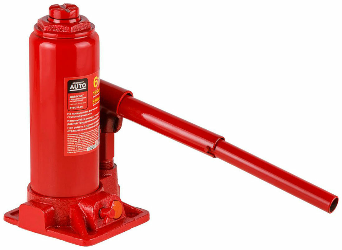 Домкрат гидравлический бутылочный Startul 6 т, 195-380 мм, AUTO ST8018-06